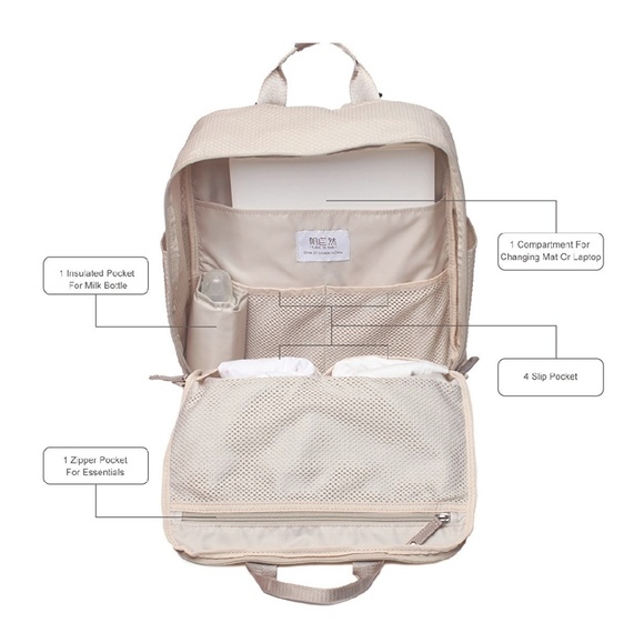 Bags | Beige Diaper Bag Backpack | Poshmark